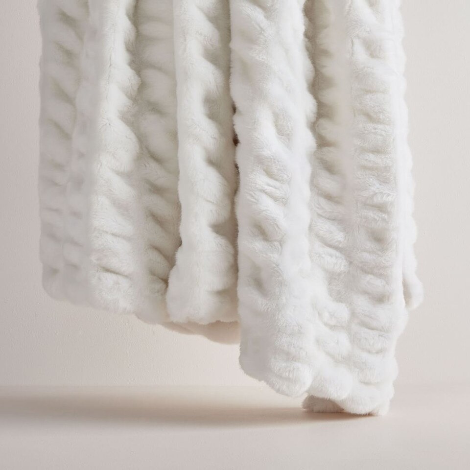 Faux Fur Cascade Throw - Luxurious Softness & Warmth | West Elm UK