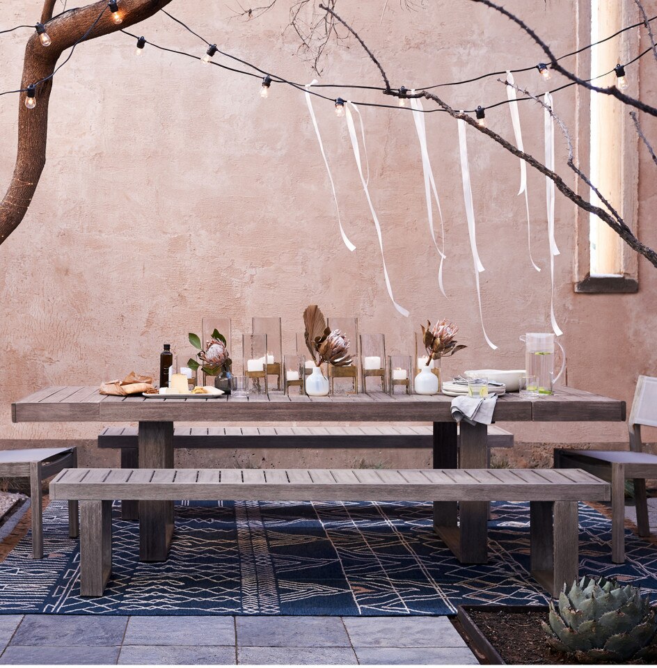 Portside Outdoor Dining Bench (225 cm) - West Elm UK