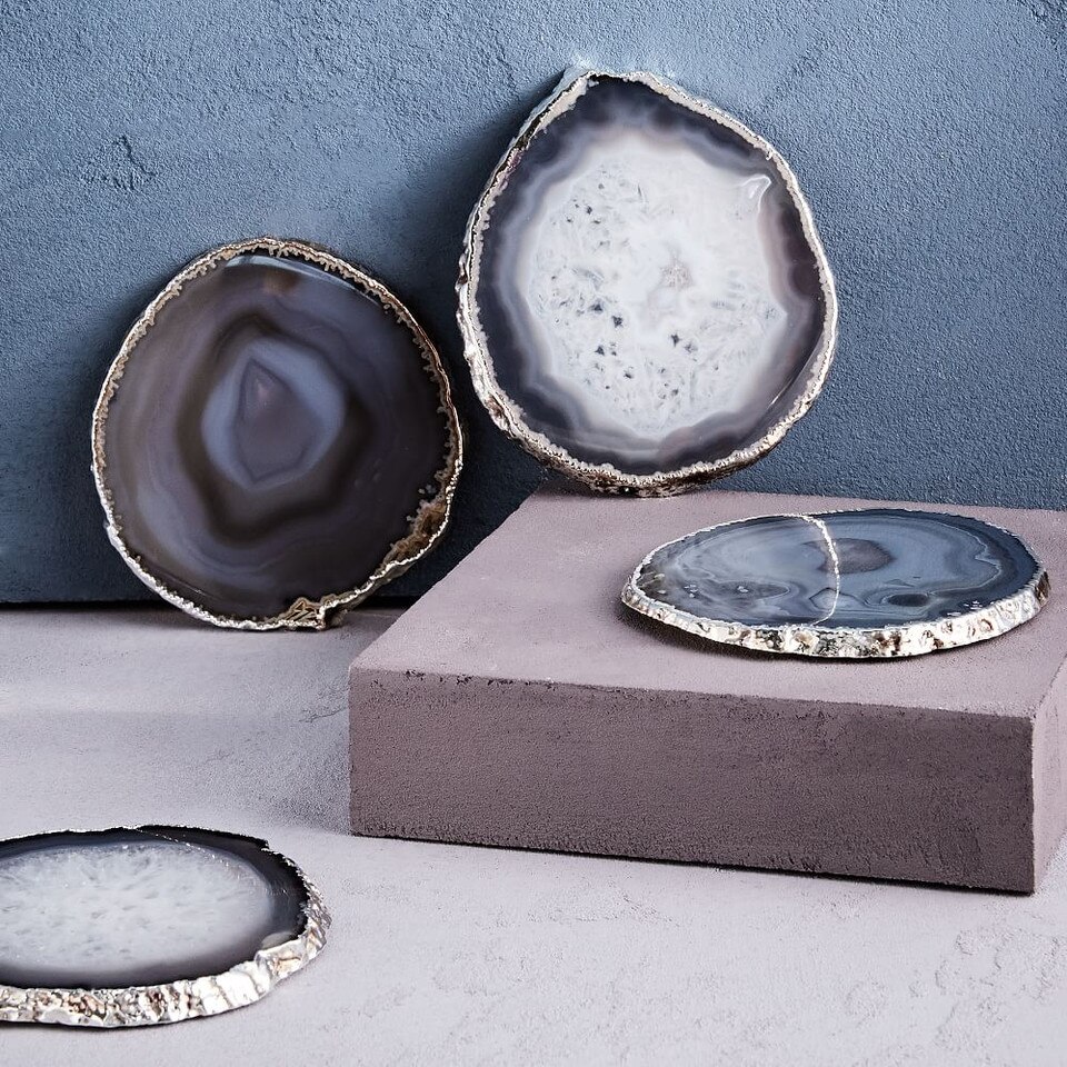 Agate Coasters - Gold (Set of 4) | West Elm UK