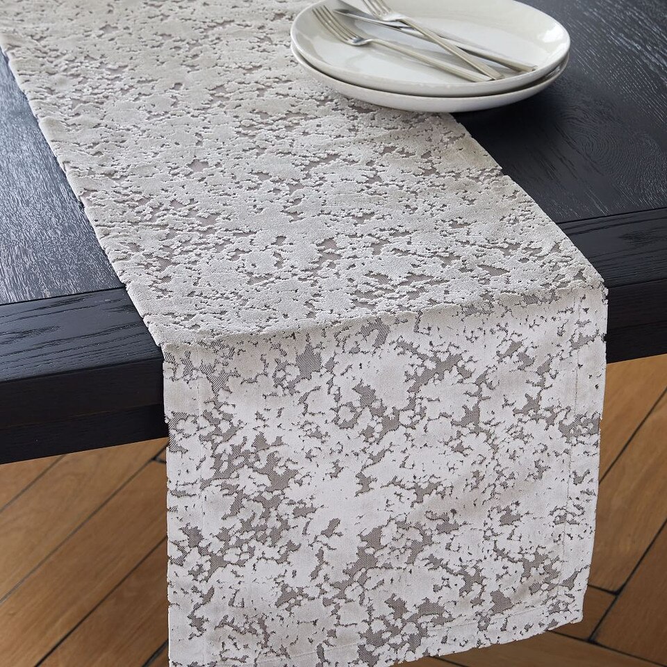 Allover Textured Jacquard Velvet Table Runner | West Elm UK