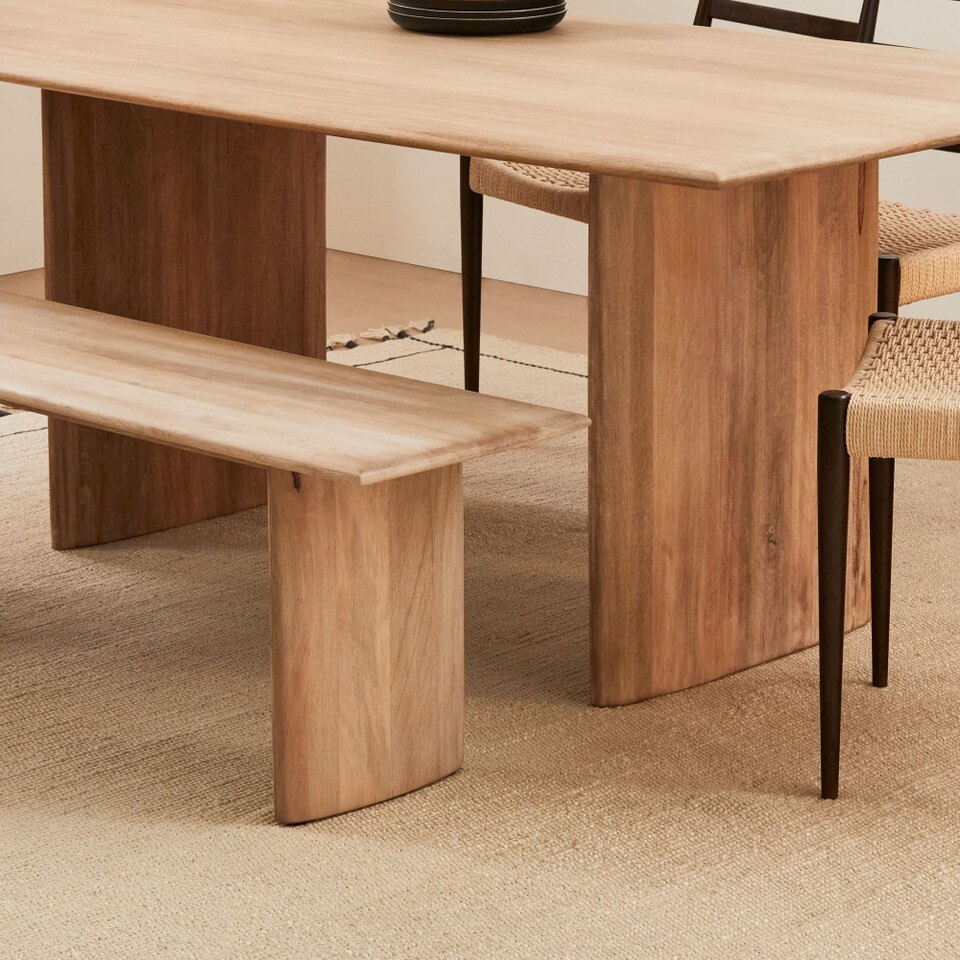 Anton Solid Wood Dining Bench (147 cm) - West Elm UK