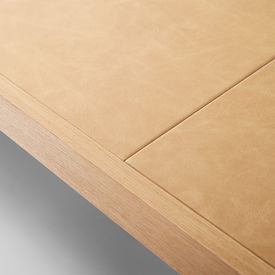 Baldwin Leather Coffee Table (102 cm - 127 cm) - West Elm UK