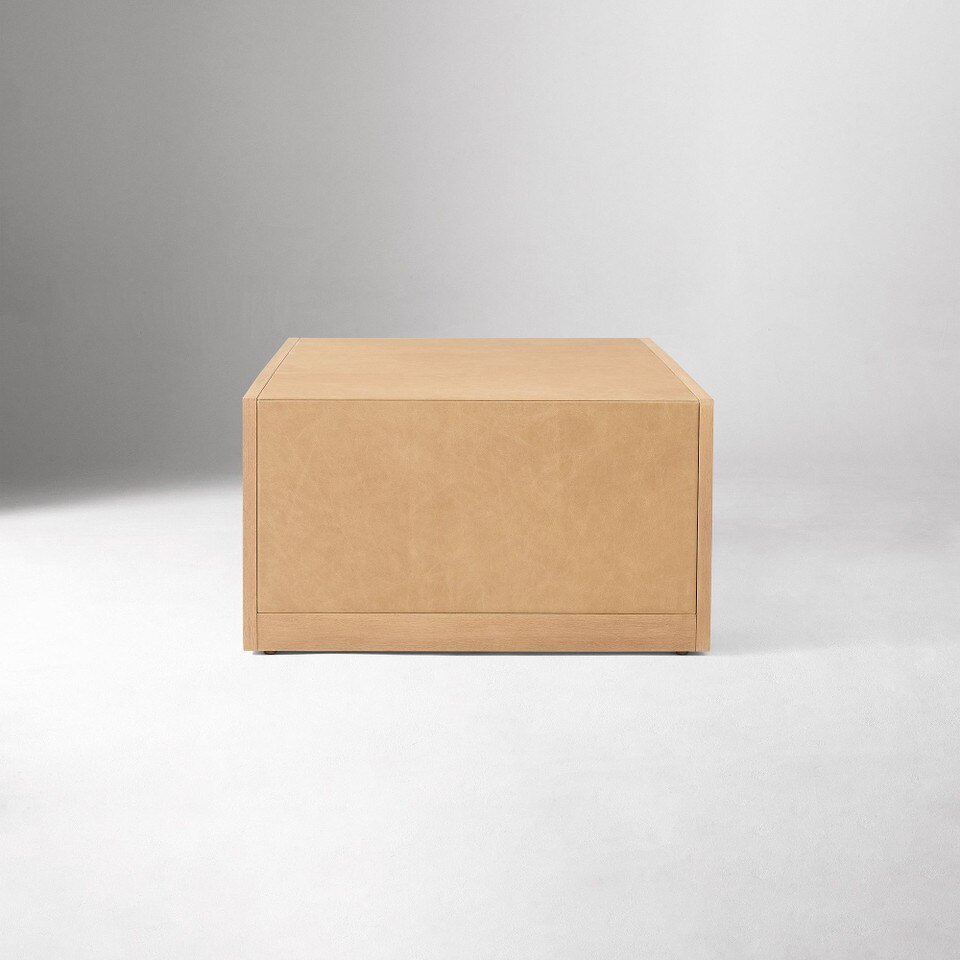 Baldwin Leather Coffee Table (102 cm - 127 cm) - West Elm UK