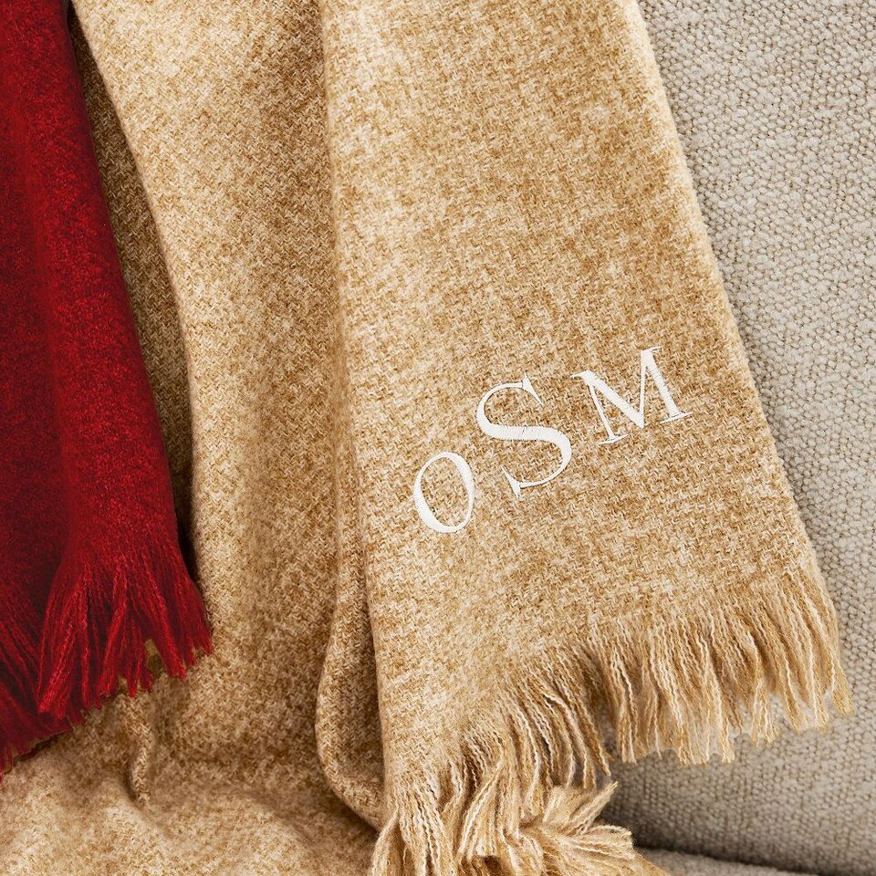 Brushed Woven Throw - Cozy Faux Cashmere Blanket | West Elm UK