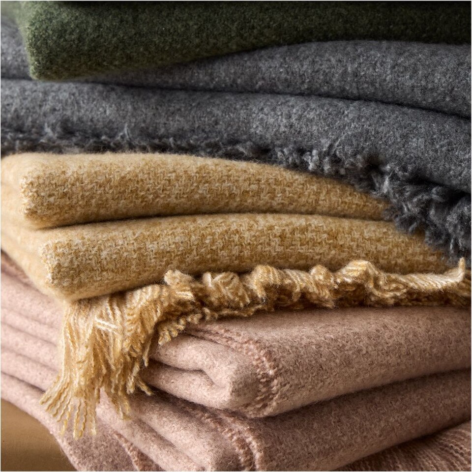Brushed Woven Throw - Cozy Faux Cashmere Blanket | West Elm UK