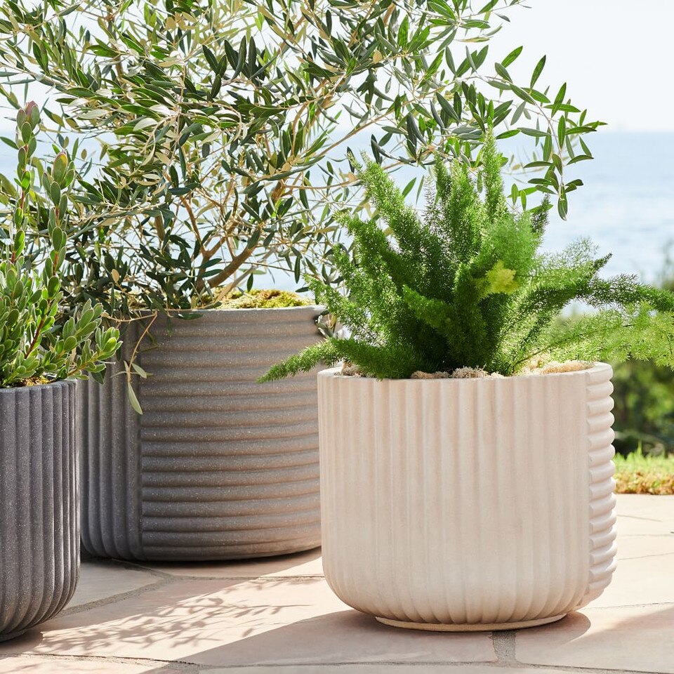 Cecilia Fibrestone Planters | west elm United Kingdom