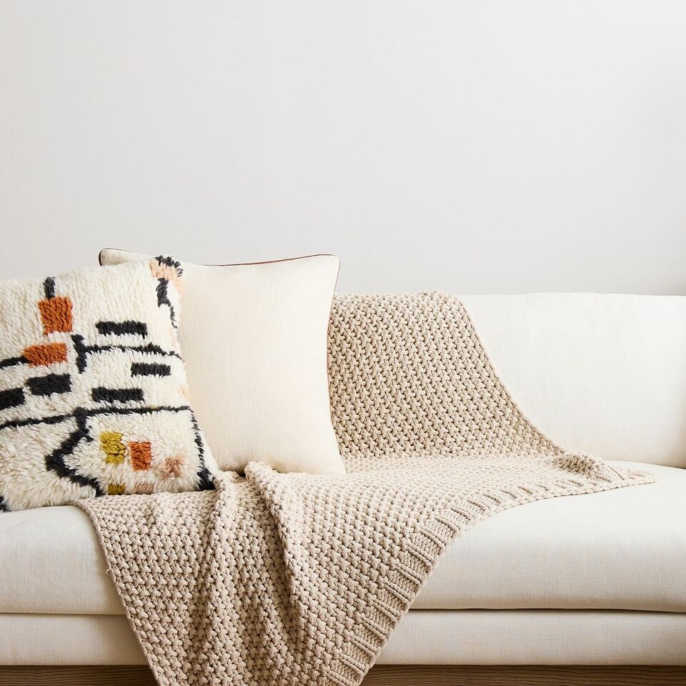 Chunky Cotton Knit Throw - Modern Comfort & Style | West Elm UK