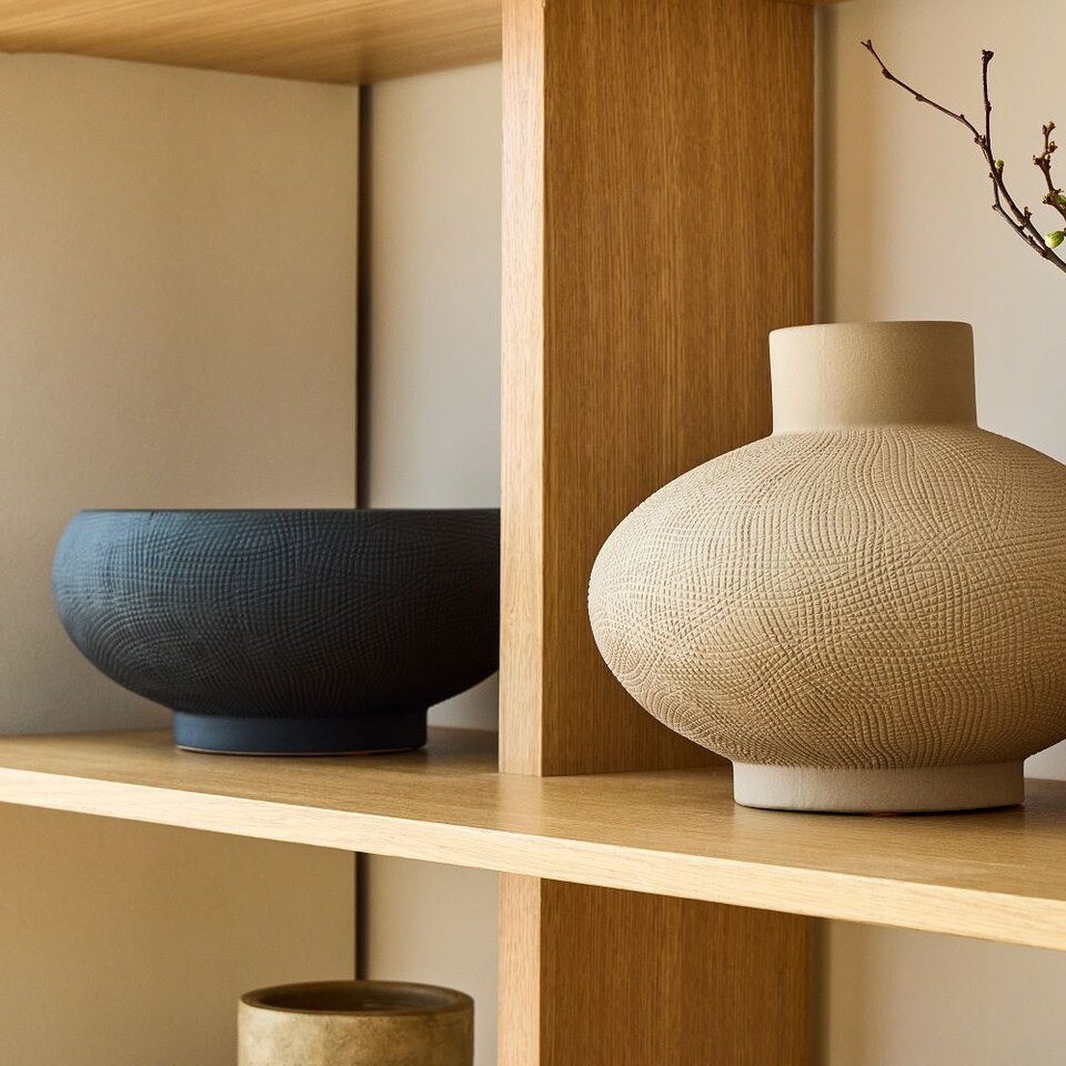 Combed Ceramic Vases - Modern Artistic Decor | West Elm UK