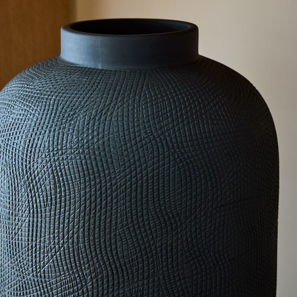 Combed Ceramic Vases - Modern Artistic Decor | West Elm UK