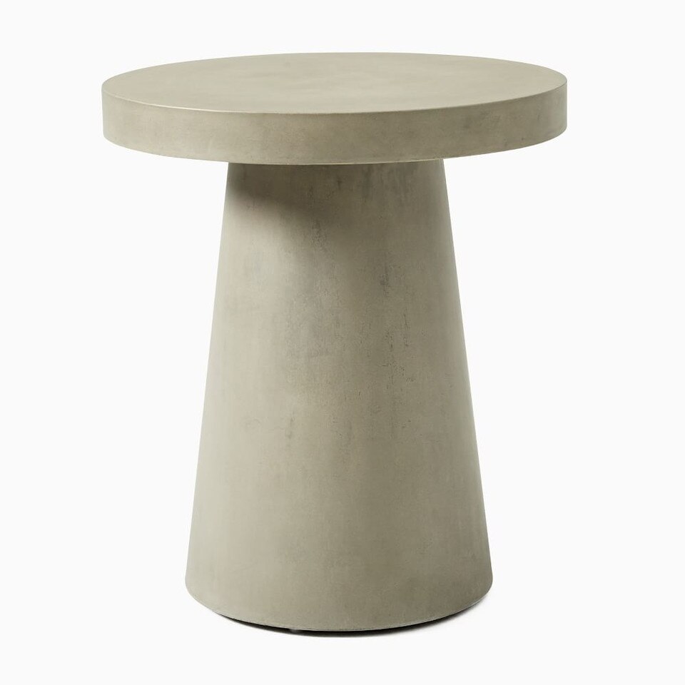 Concrete Outdoor Pedestal Round Side Table