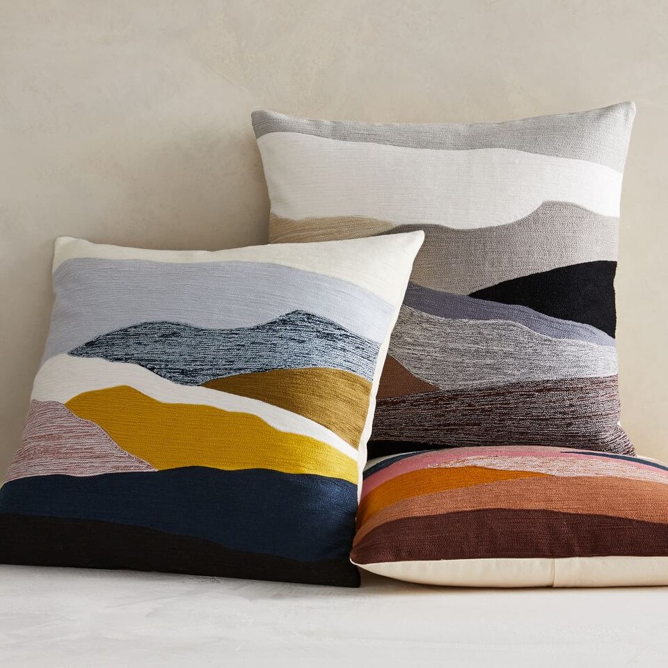 Crewel Landscape Pillow Cover | West Elm UK