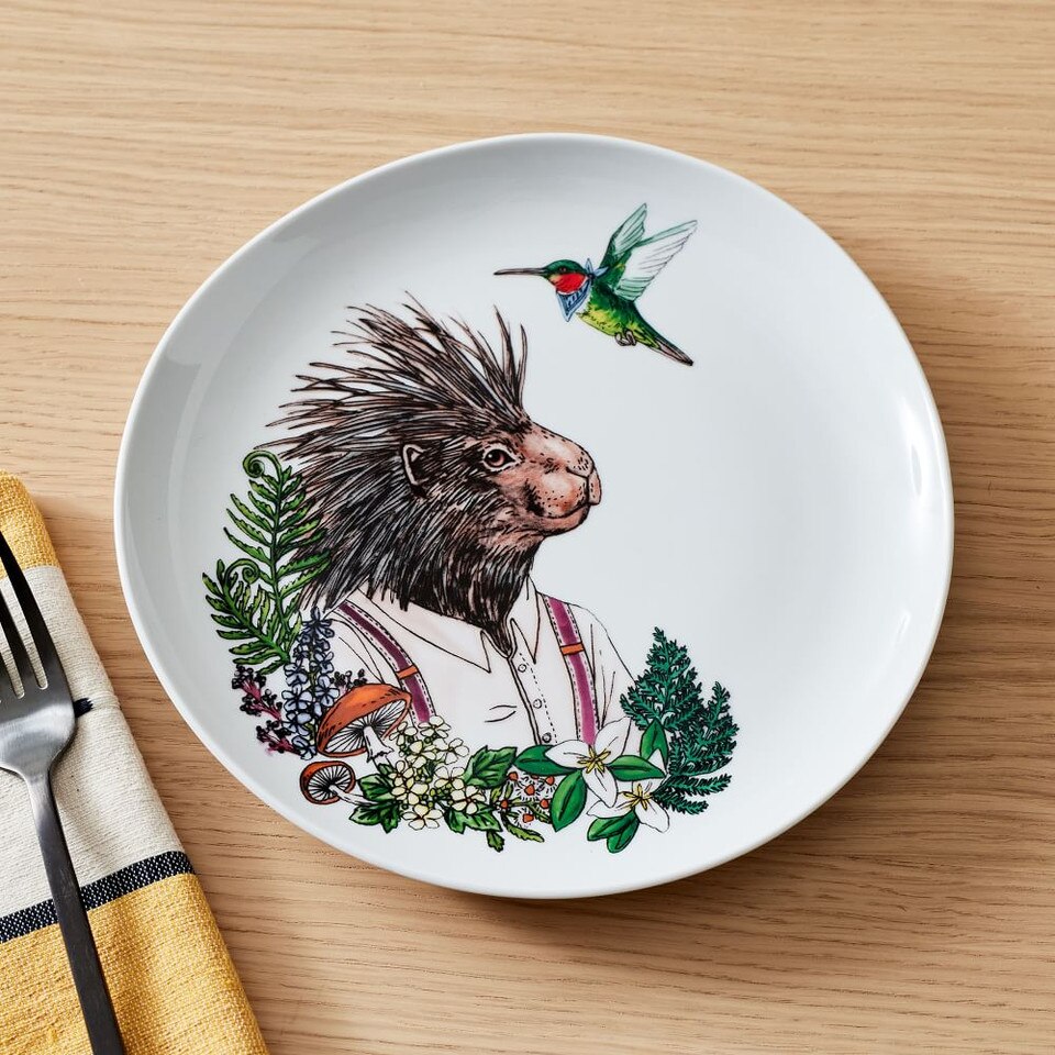 Dapper Animal Spring Salad Plates | West Elm UK