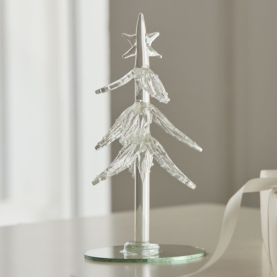 Delicate Glass Tabletop Trees - Festive Elegance Decor | West Elm UK