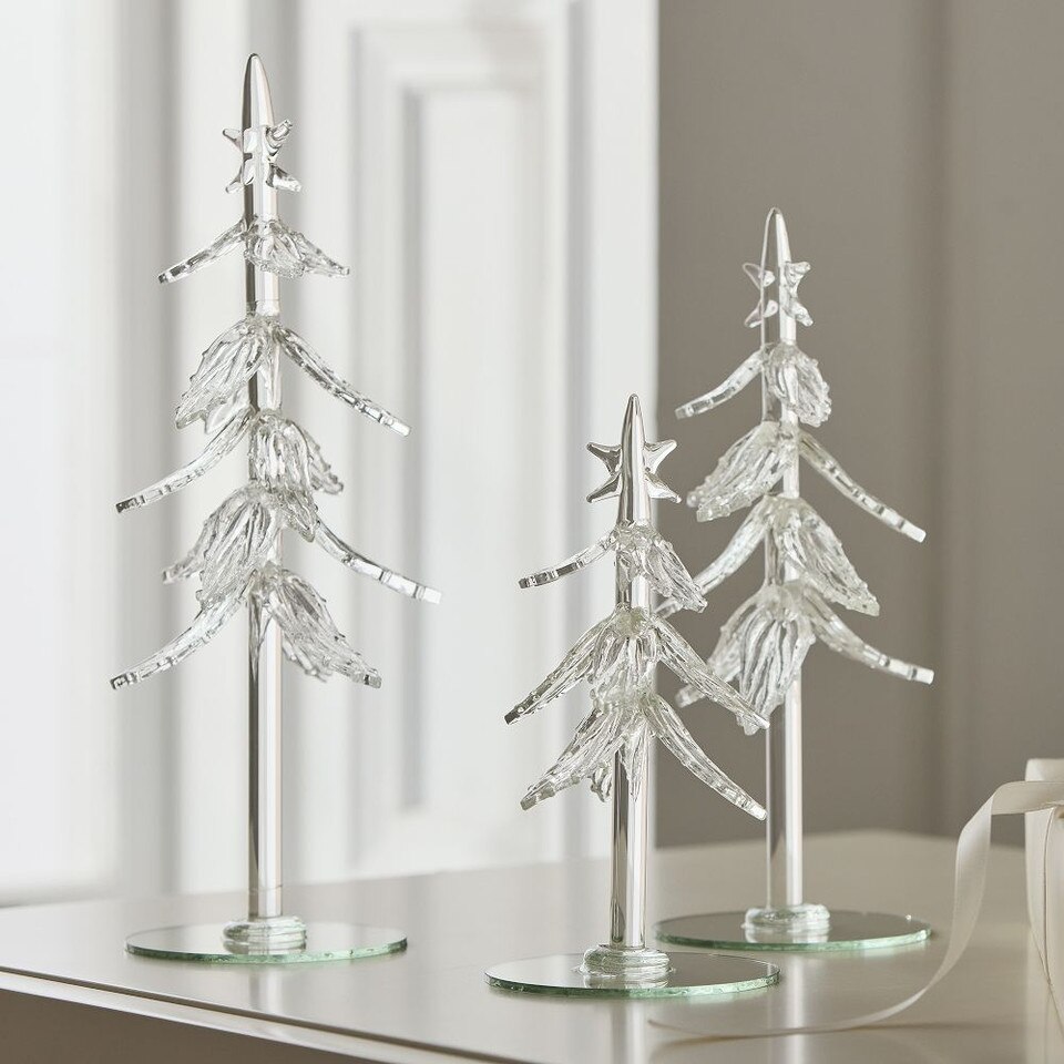 Delicate Glass Tabletop Trees - Festive Elegance Decor | West Elm UK