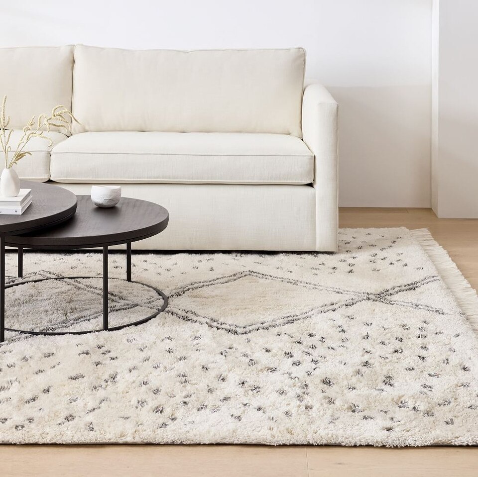 Dot Diamond Low-Shed Shag Rug | West Elm UK