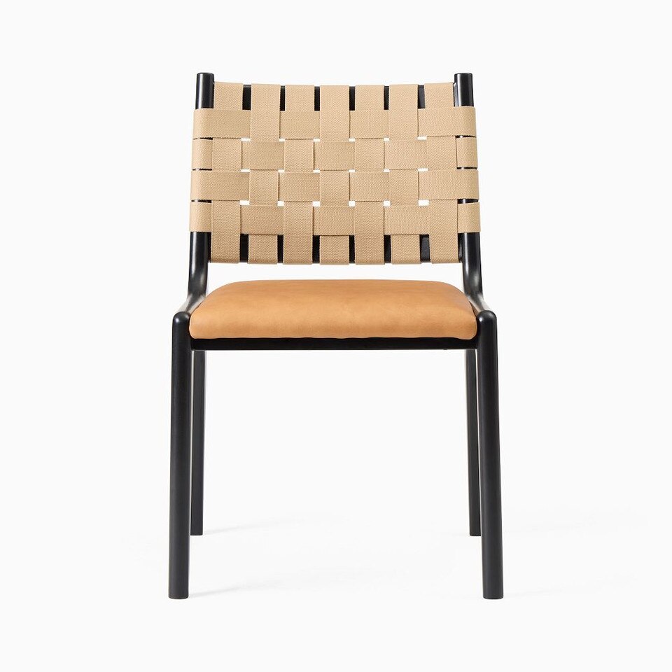 Dunham Dining Chair - Modern Mixed Material Seating | West Elm UK