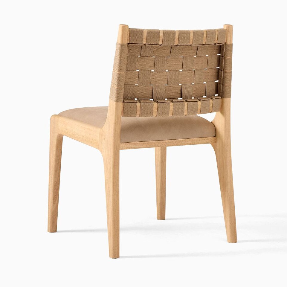 Dunham Dining Chair - Modern Mixed Material Seating | West Elm UK