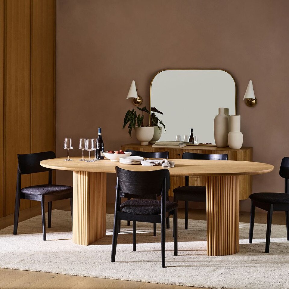 Ellington Oval Pedestal Dining Table (218 cm) - West Elm UK