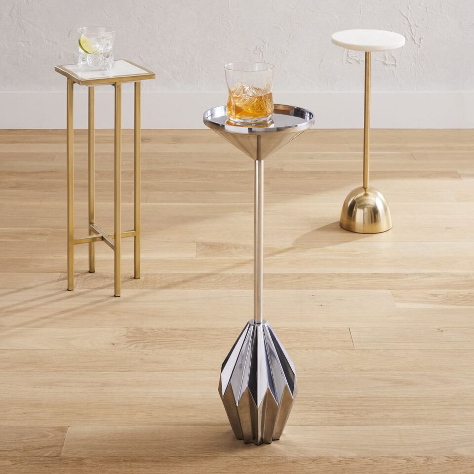 Faceted Brass Drink Table | west elm United Kingdom