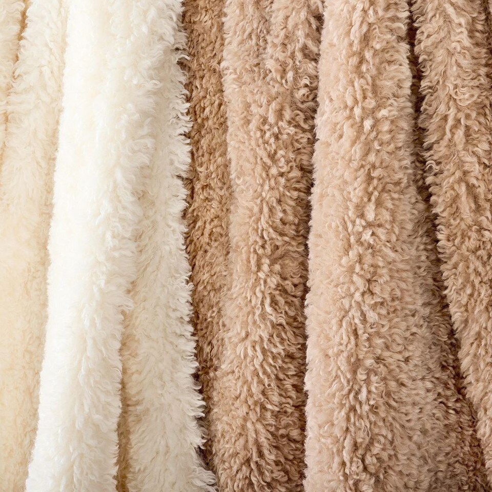 Faux Curly Lamb Fur Throw | West Elm UK