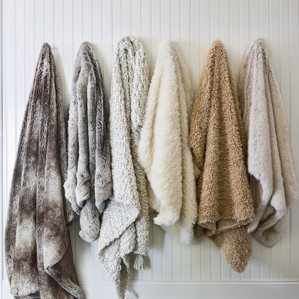 Faux Curly Lamb Fur Throw | West Elm UK