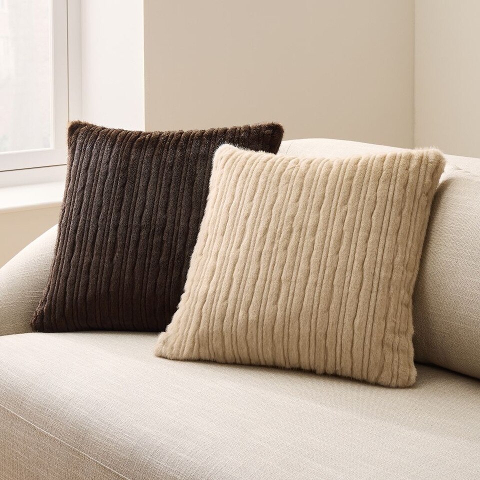 Faux Fur Textured Channel Cushion Cover | West Elm UK