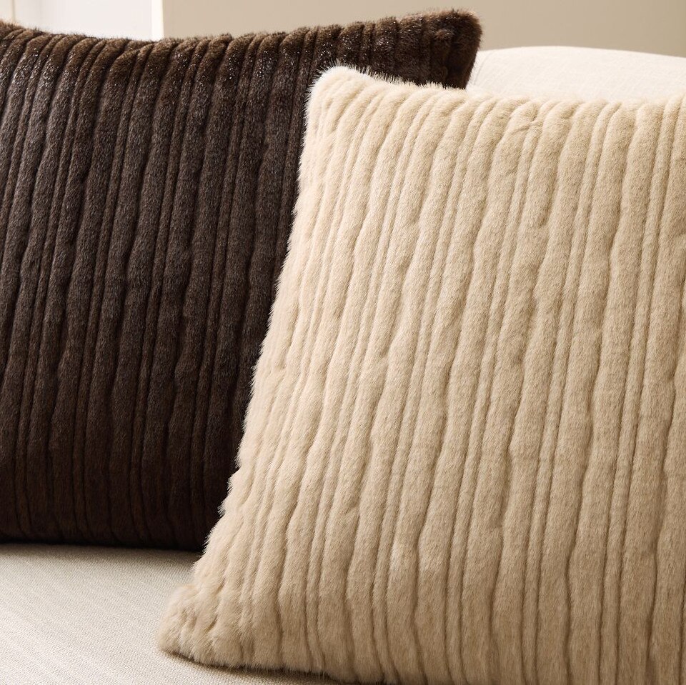 Faux Fur Textured Channel Cushion Cover | West Elm UK