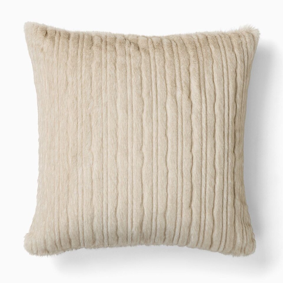 Faux Fur Textured Channel Cushion Cover | West Elm UK