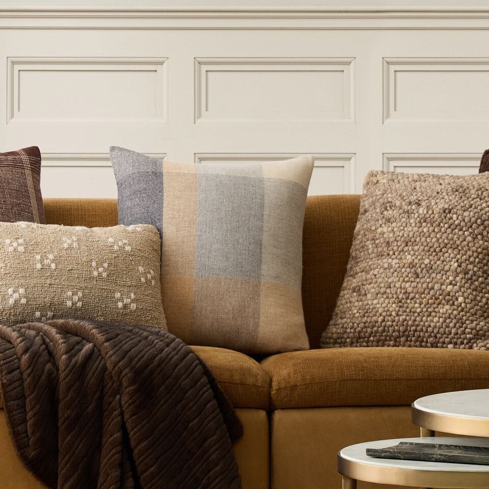 Faux Fur Textured Channel Cushion Cover | West Elm UK