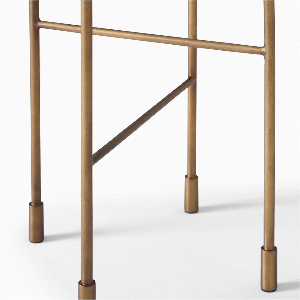 Fay Side Table 34cm - Modern Travertine Elegance | West Elm UK