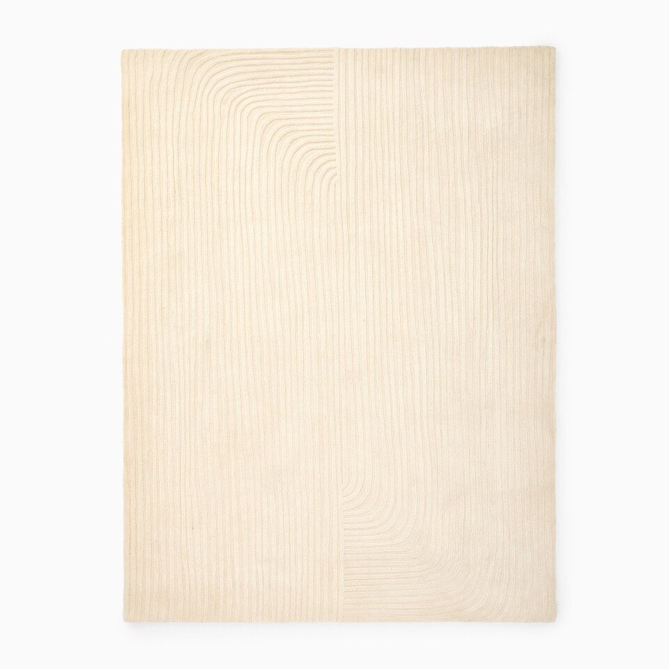 Flowing Lines Carved Wool Rug | West Elm UK