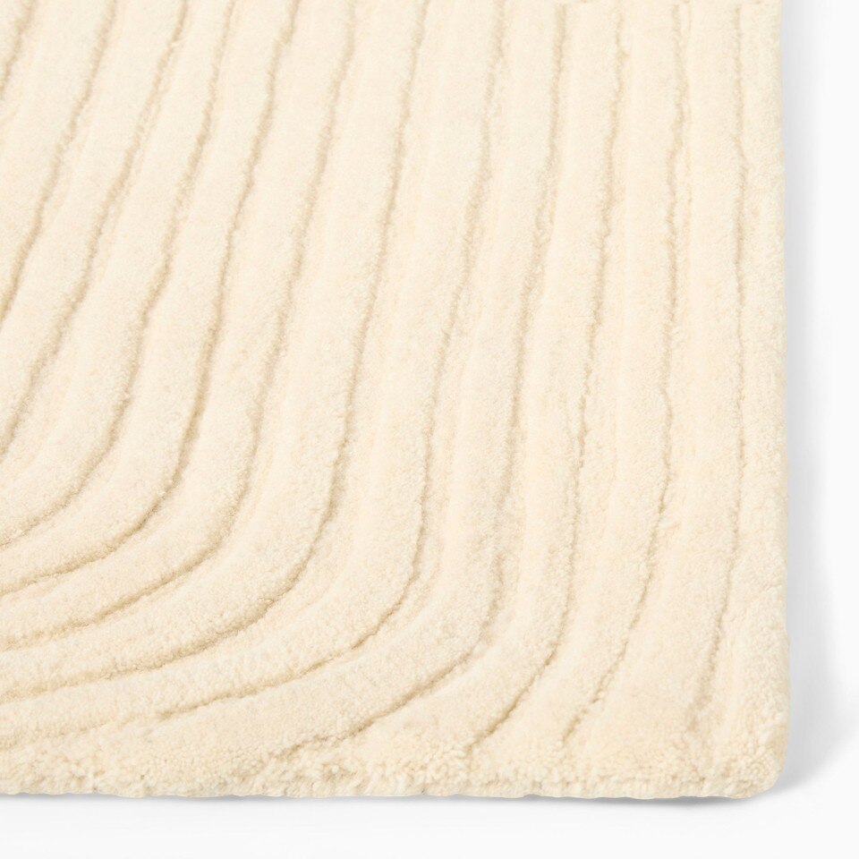 Flowing Lines Carved Wool Rug | West Elm UK