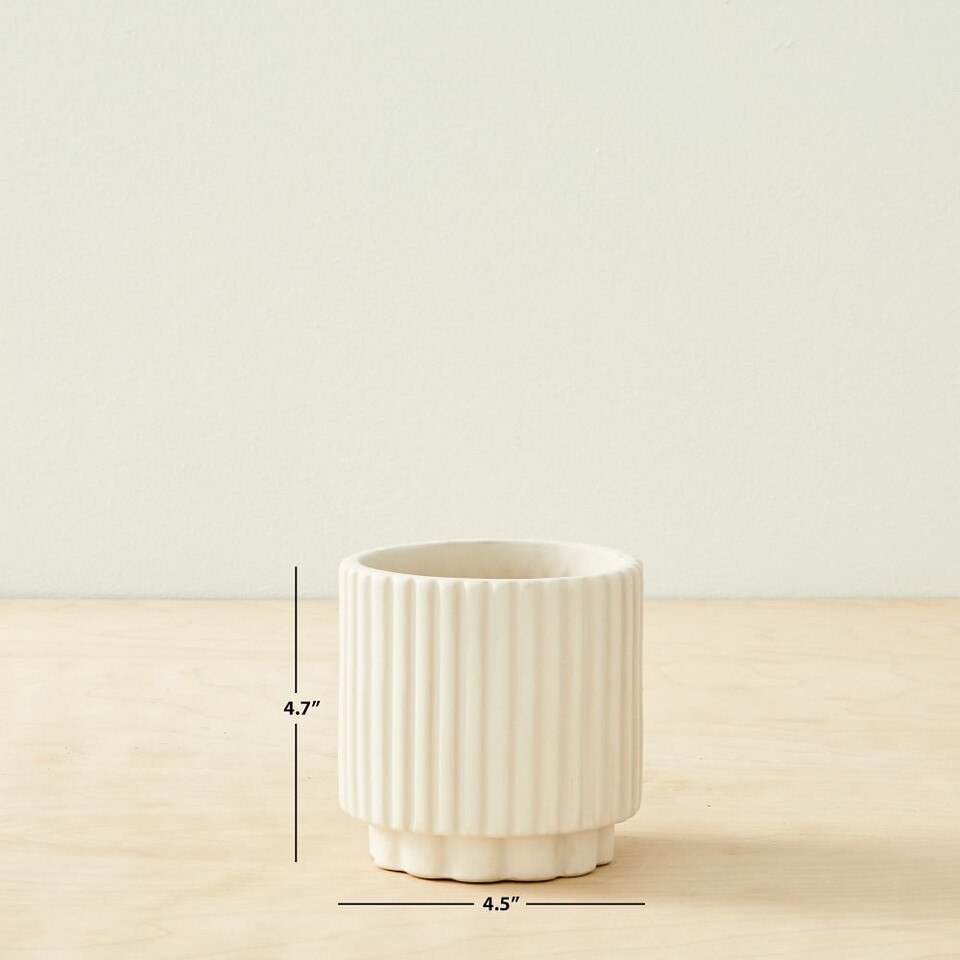 Fluted Indoor/Outdoor Planters - White | West Elm UK