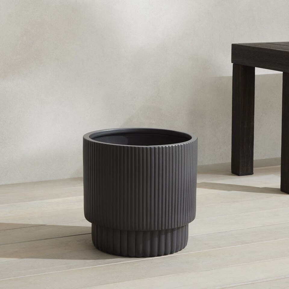Fluted Indoor/Outdoor Planters - White | West Elm UK