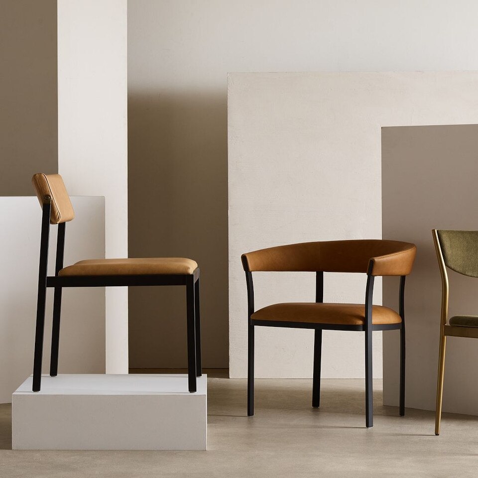 Freeman Leather Pivot Dining Chair | West Elm UK