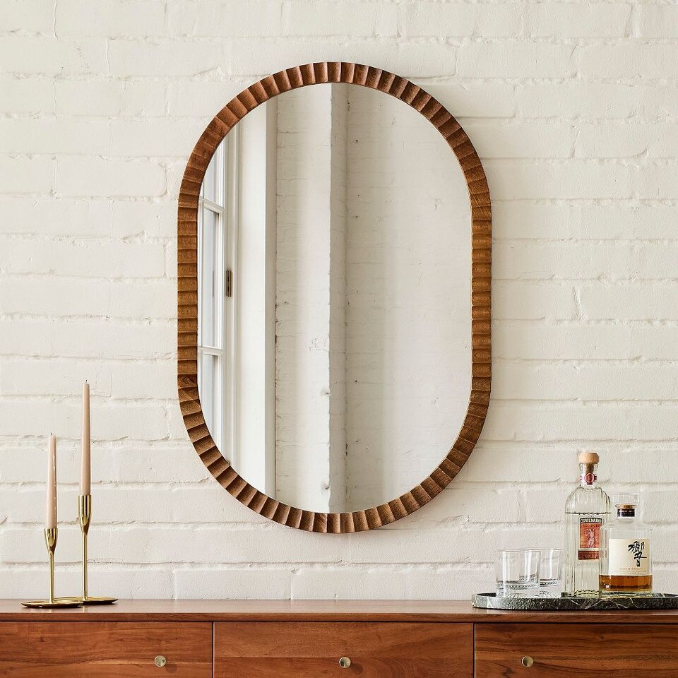 Frida Fluted Wood Wall Mirror | West Elm UK