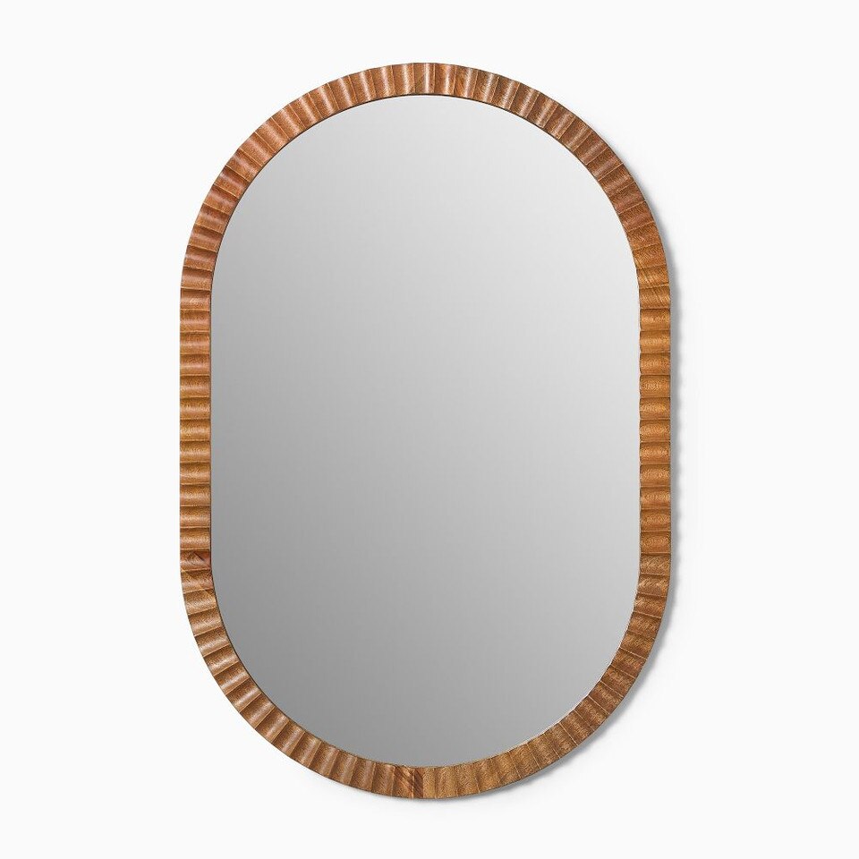 Frida Fluted Wood Wall Mirror | West Elm UK