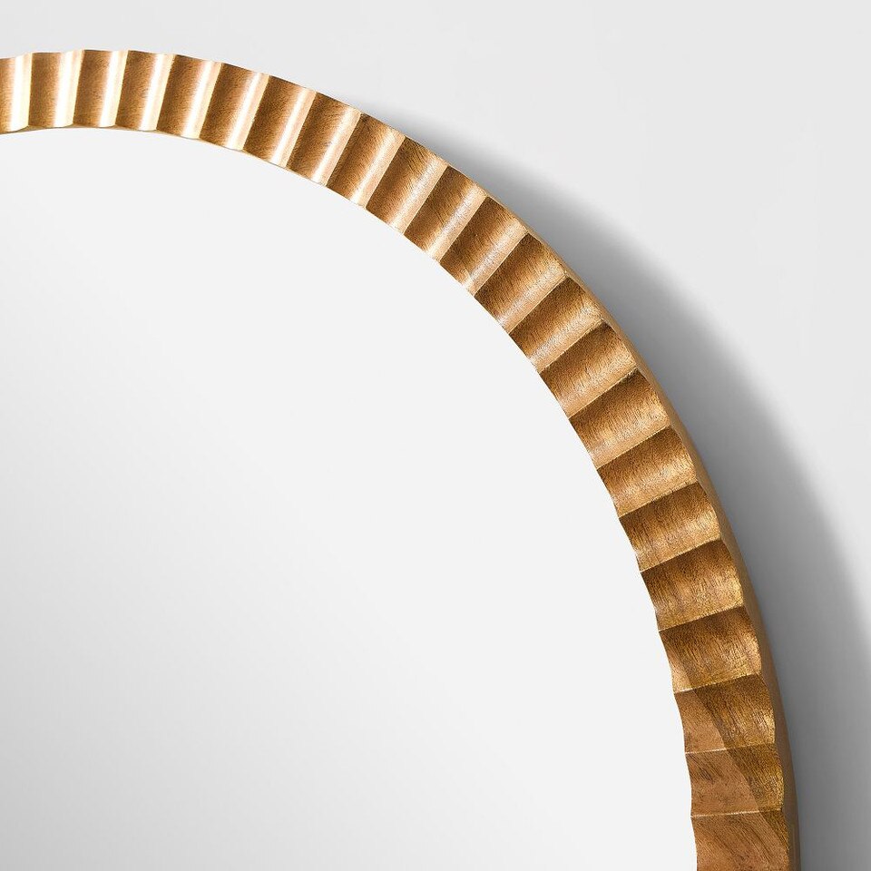 Frida Fluted Wood Wall Mirror | West Elm UK