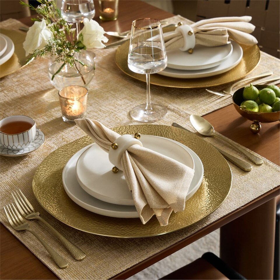 Hammered Metal Charger - Artisanal Table Elegance | West Elm UK