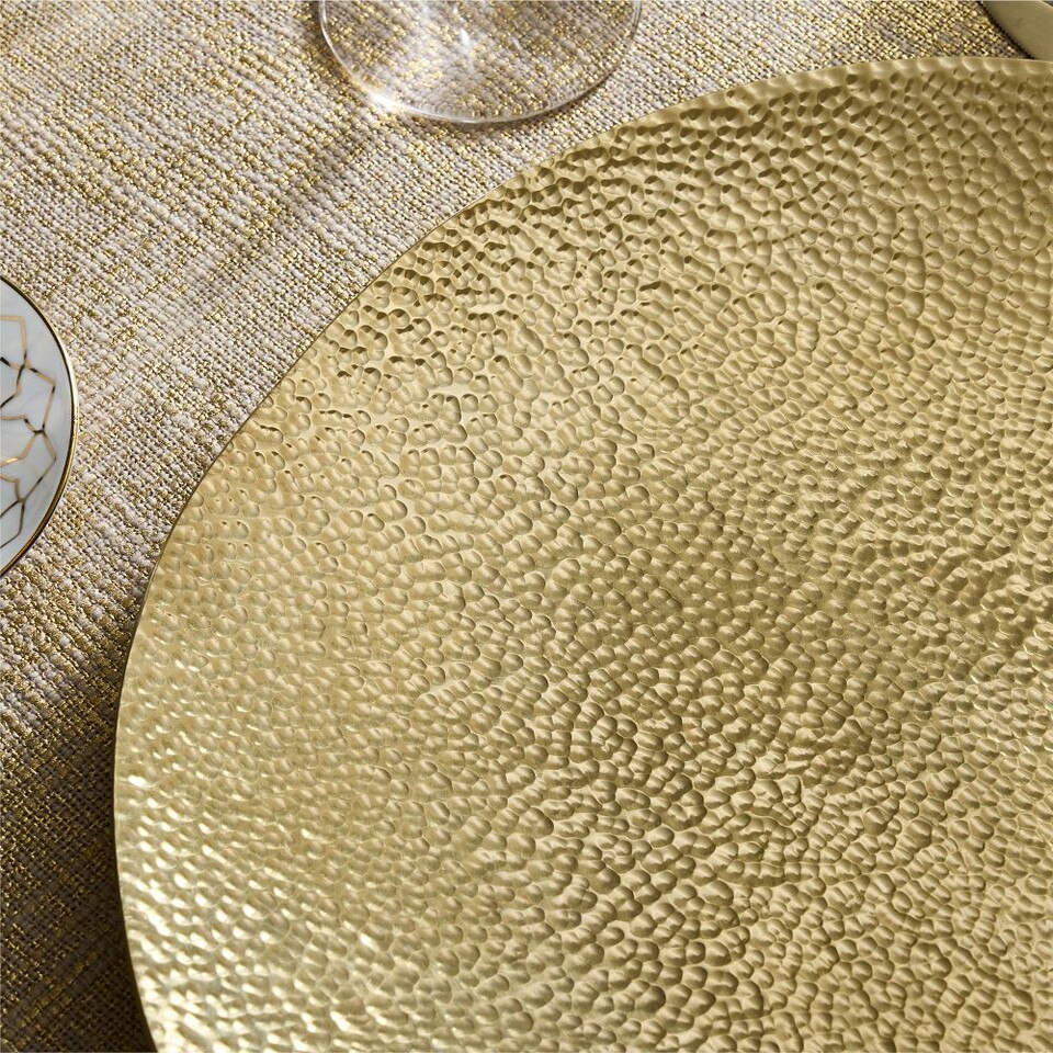 Hammered Metal Charger - Artisanal Table Elegance | West Elm UK