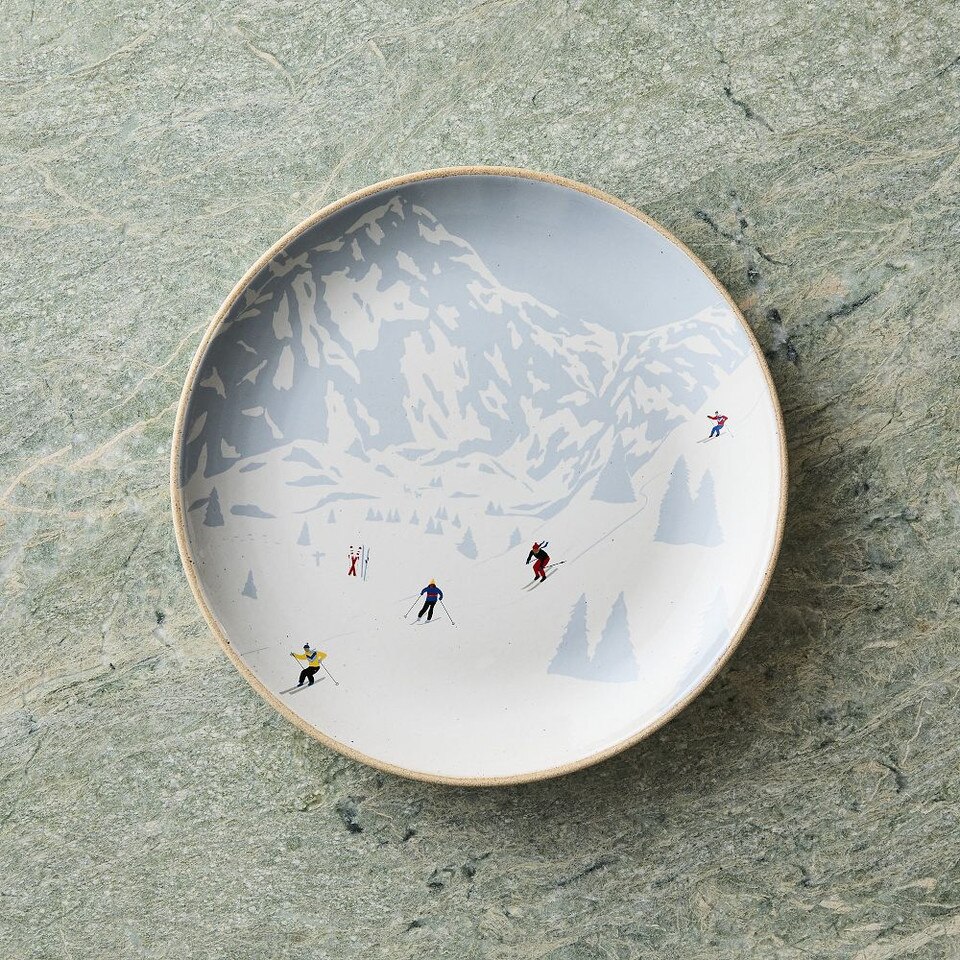 Alpine Skiers Stoneware Salad Plates - Charming Tableware | West Elm UK