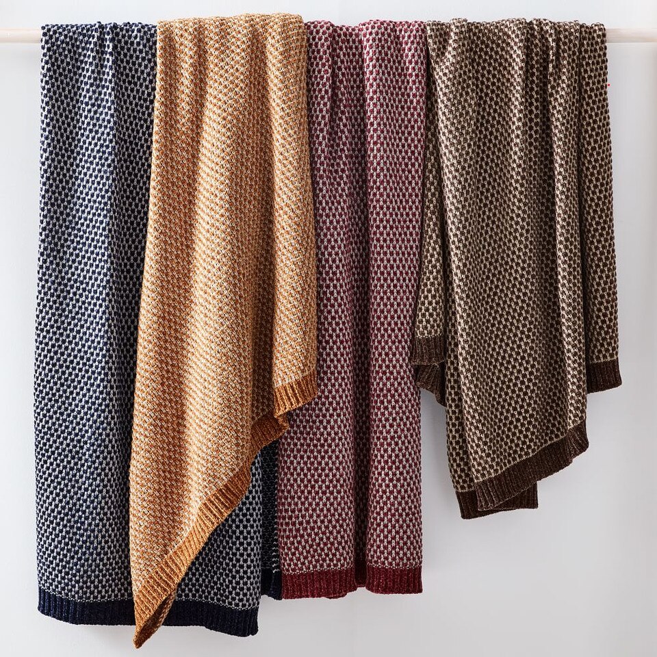 Honeycomb Chenille Throw | West Elm UK