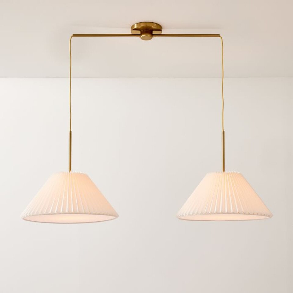 Sculptural 2-Light Fabric Cone Pendant - West Elm UK