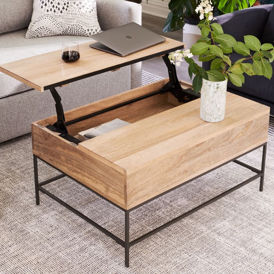 Industrial Storage Pop-Up Coffee Table | west elm United Kingdom