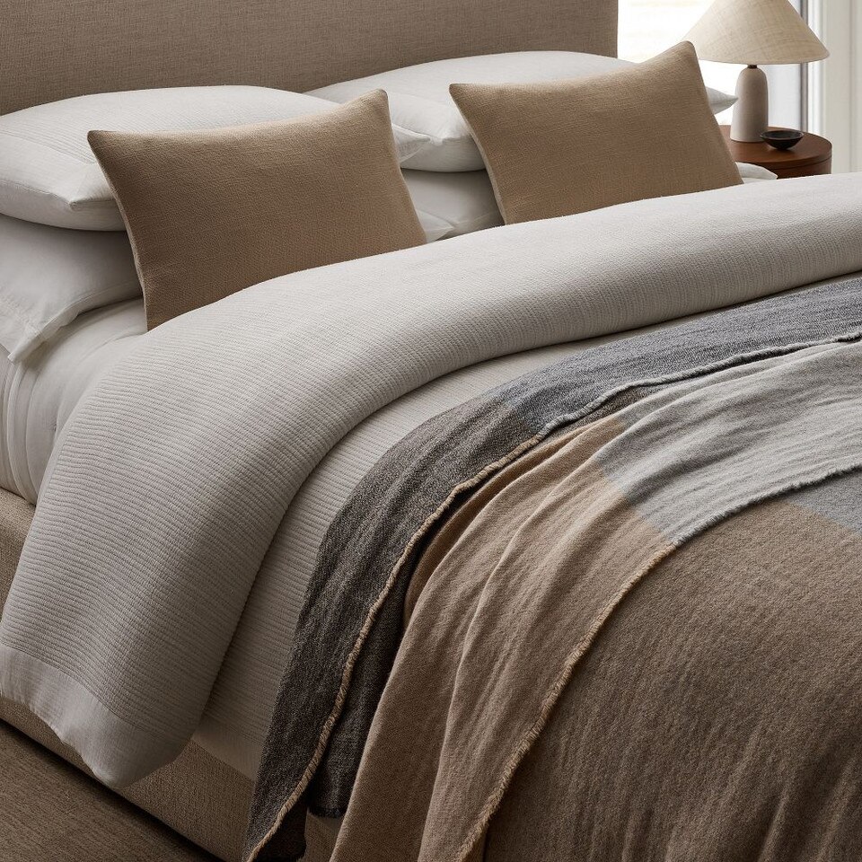 Jersey TENCEL™ Modal Ribbed Border Duvet Cover and Pillowcases | West ...