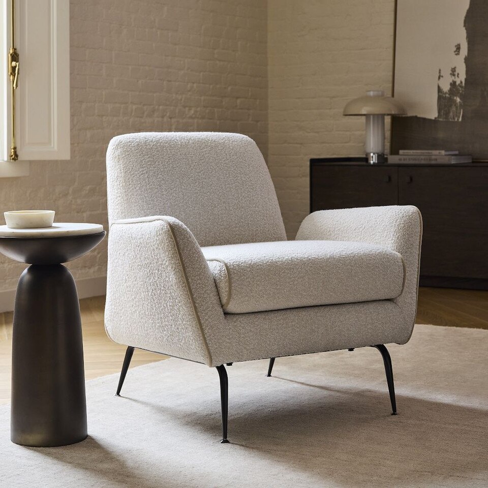 Kip Flare Armchair With Contrast Piping | West Elm UK