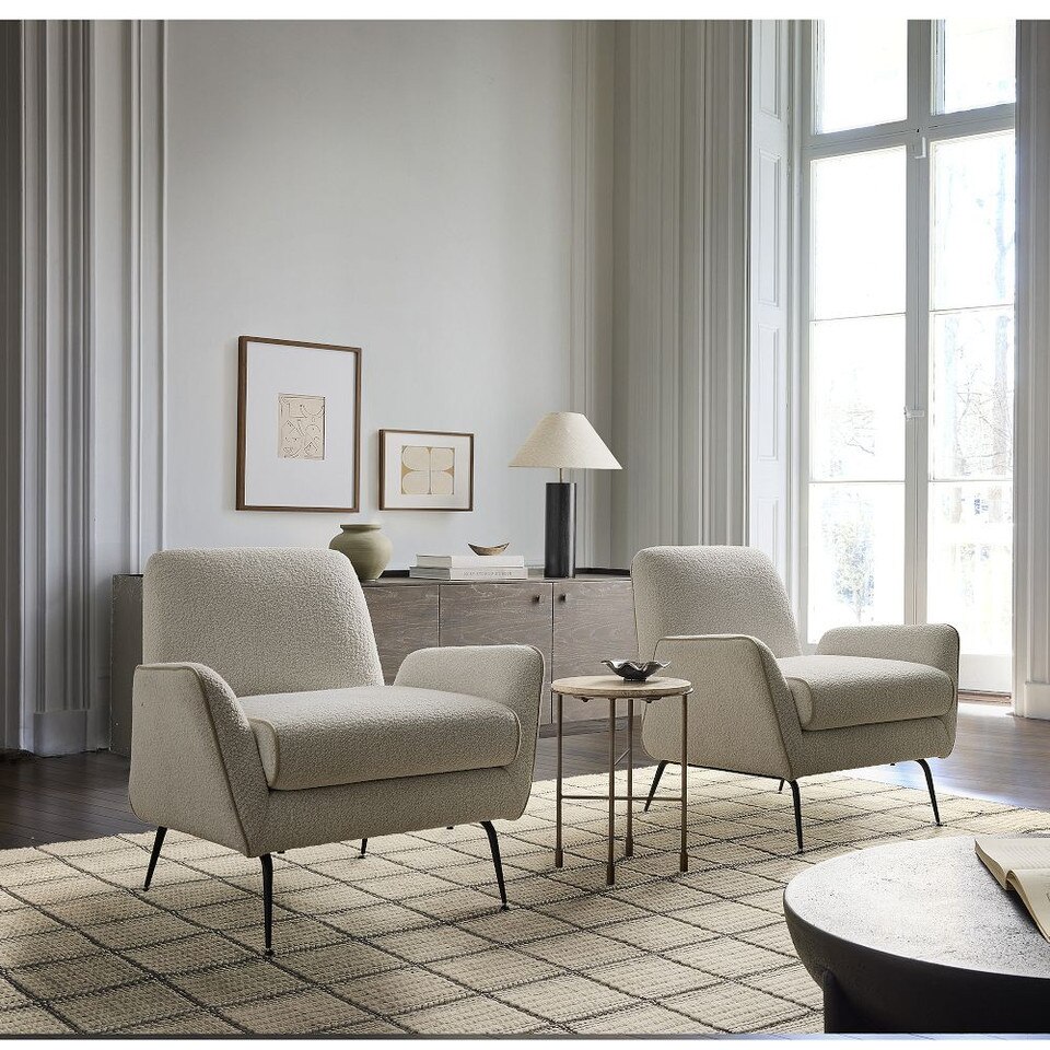 Kip Flare Armchair With Contrast Piping | West Elm UK