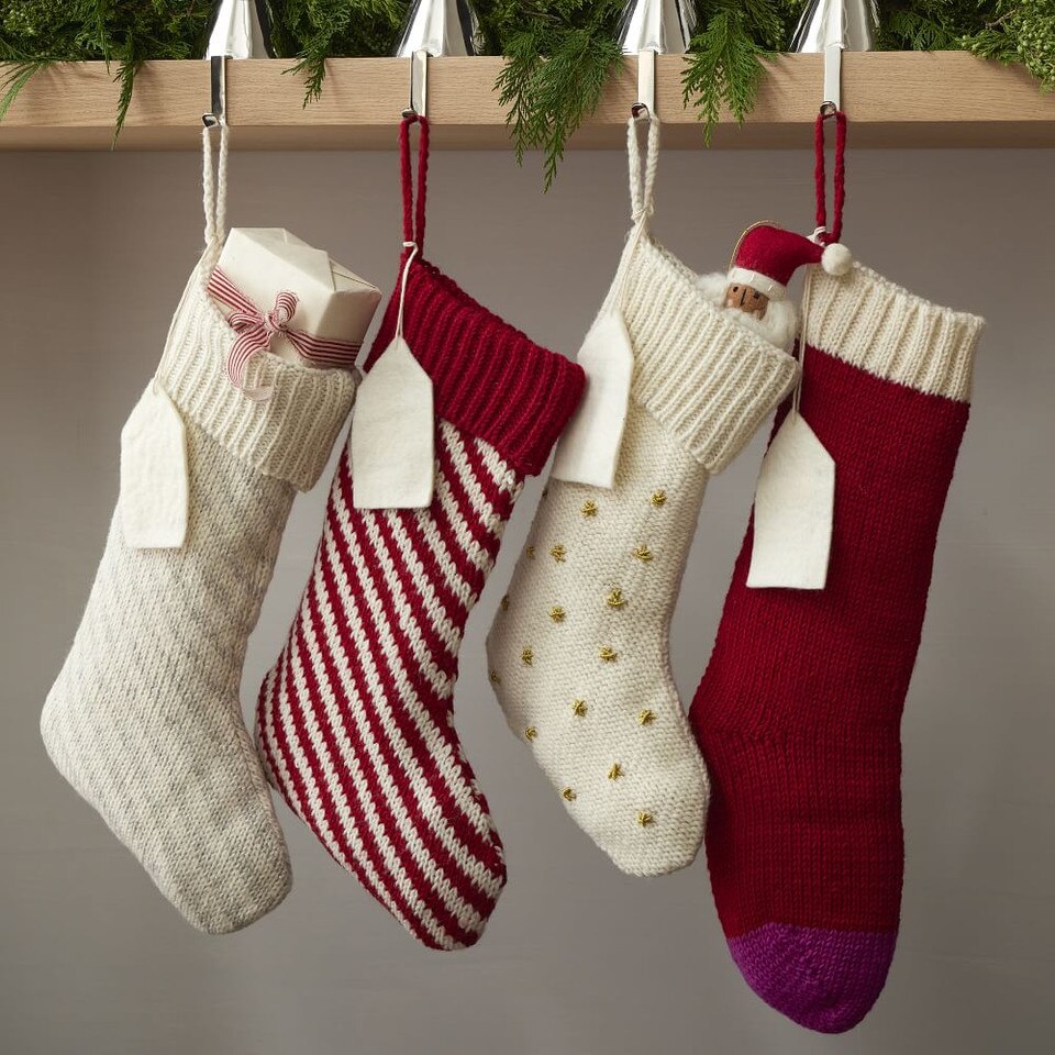 Knit Metallic Thread Starburst Stocking | West Elm UK