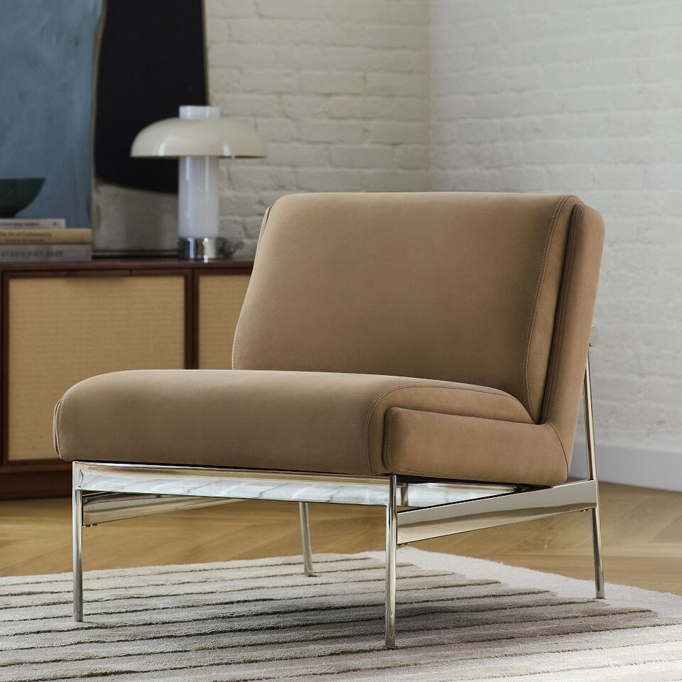 Lacon Leather Slipper Chair - West Elm UK