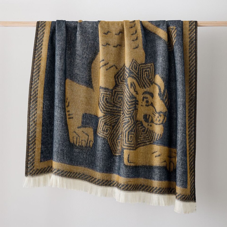 Lion Throw - Luxury Graphic Blanket by West Elm | West Elm UK
